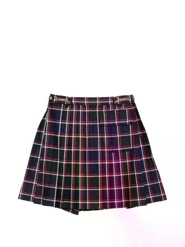 Undercover Tartan Pleated Skirt - Blue