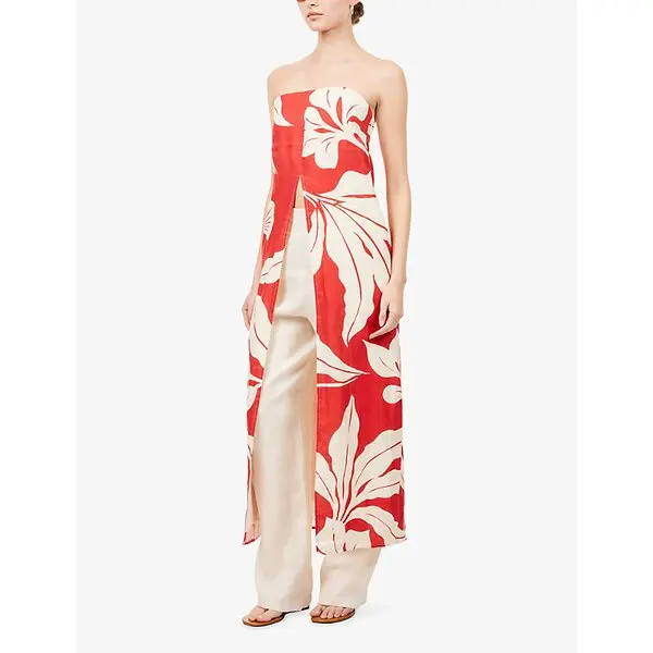 Second Summer Capella Strapless Longline Linen Top