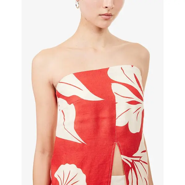 Second Summer Capella Strapless Longline Linen Top