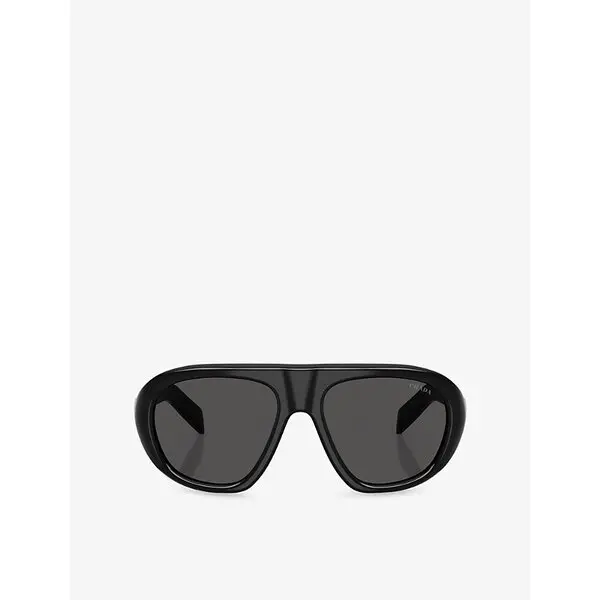 Prada Irregular-frame Acetate Sunglasses - Black