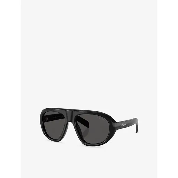 Prada Irregular-frame Acetate Sunglasses - Black