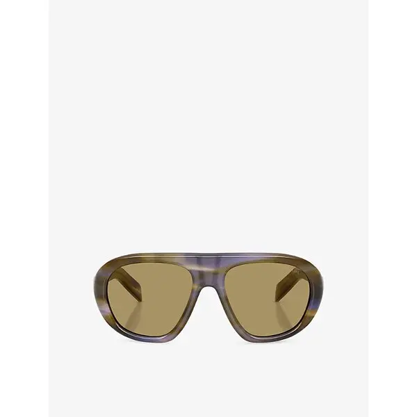 Prada Irregular-frame Acetate Sunglasses - Brown