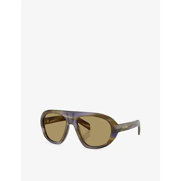 Prada Irregular-frame Acetate Sunglasses - Brown