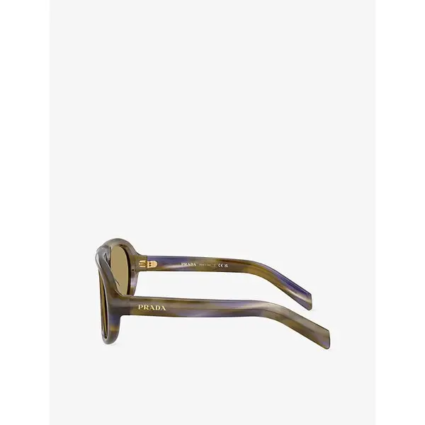 Prada Irregular-frame Acetate Sunglasses - Brown