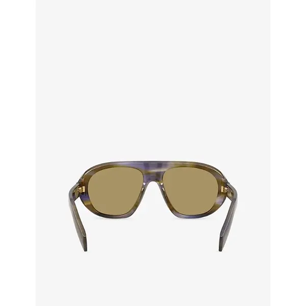Prada Irregular-frame Acetate Sunglasses - Brown