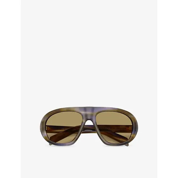 Prada Irregular-frame Acetate Sunglasses - Brown