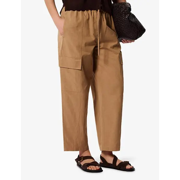 Whistles Utility Barrel-leg Cotton Trousers