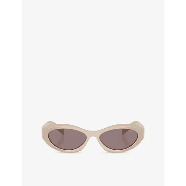 Prada Irregular-frame Acetate Sunglasses - Pink