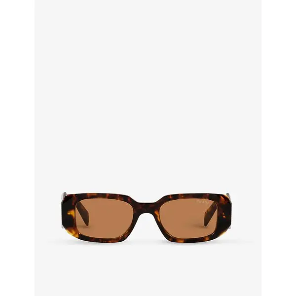 Prada Pr 17ws Rectangle-frame Sunglasses - Yellow