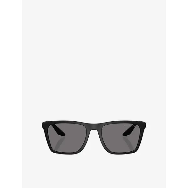 Prada Ps B08s Polarised Pillow-frame Sunglasses - Black