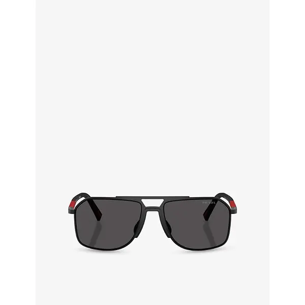 Prada Pilot-frame Metal Sunglasses - Black