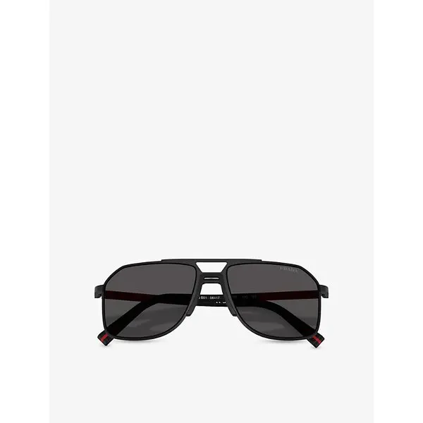 Prada Pilot-frame Metal Sunglasses - Black