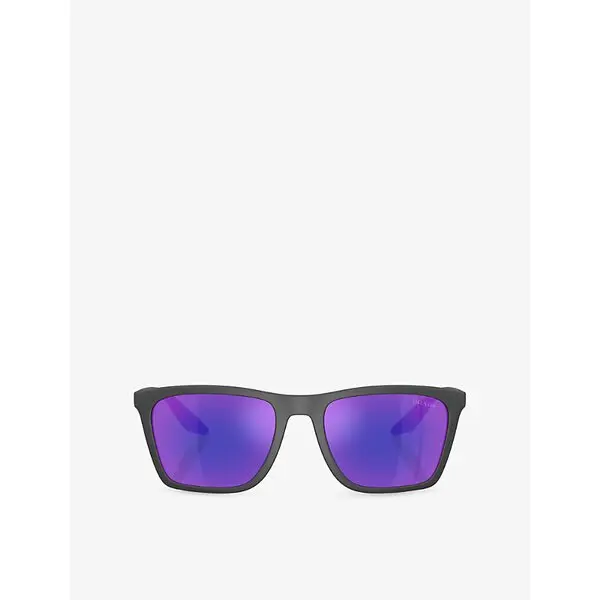 Prada Ps B08s Pillow-frame Sunglasses - Grey