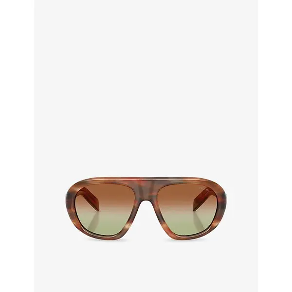 Prada Irregular-frame Acetate Sunglasses - Brown