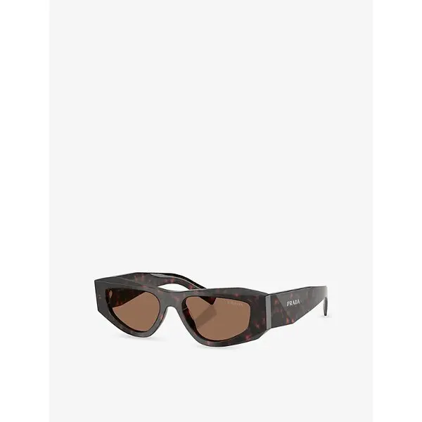Prada Pillow-frame Acetate Sunglasses - Brown
