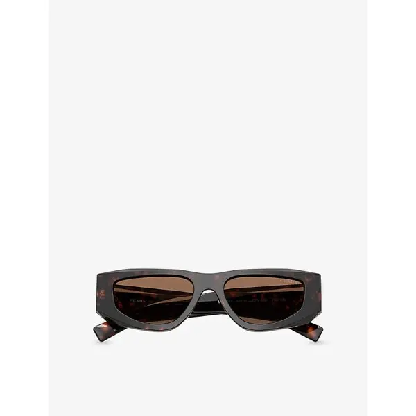 Prada Pillow-frame Acetate Sunglasses - Brown