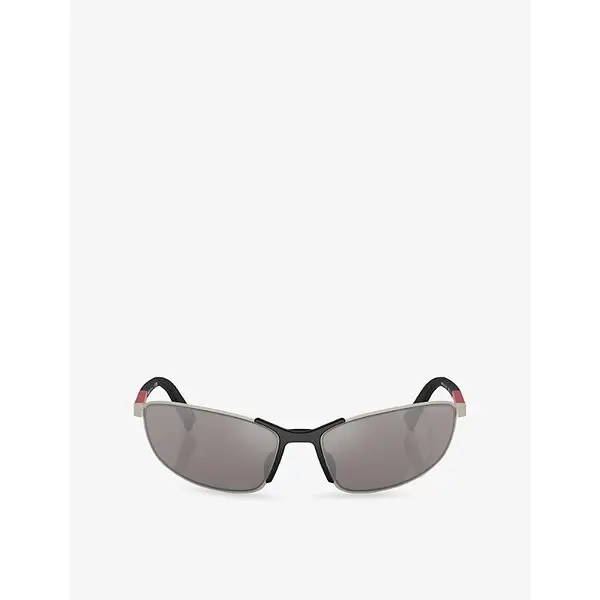 Prada Linea Rossa Ps 55zs Irregular-frame Sunglasses - Brown