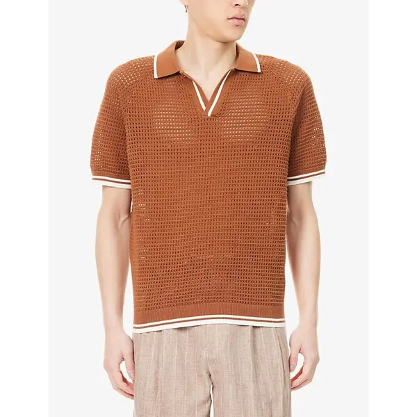 PERCIVAL Tennis Boxy Cotton-knit Polo Top