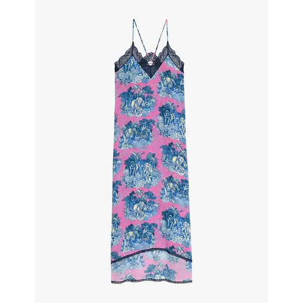 Zadig&Voltaire Lace-trim Floral-print Jacquard Midi Dress - Lady