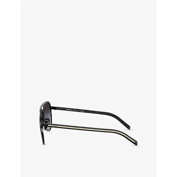 Prada Pilot-frame Metal Sunglasses - Black