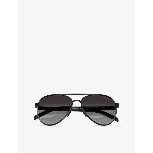 Prada Pilot-frame Metal Sunglasses - Black