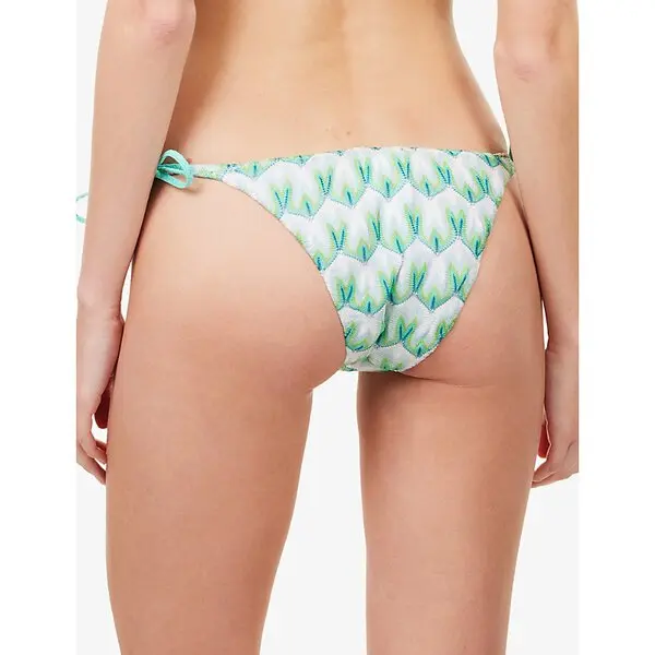 Missoni Chevron-print Raschel Knit Bikini Set - Multi Light Blue/green