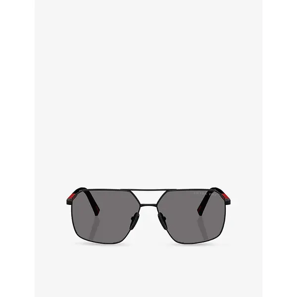 Prada Ps A50s Irregular Sunglasses - Black