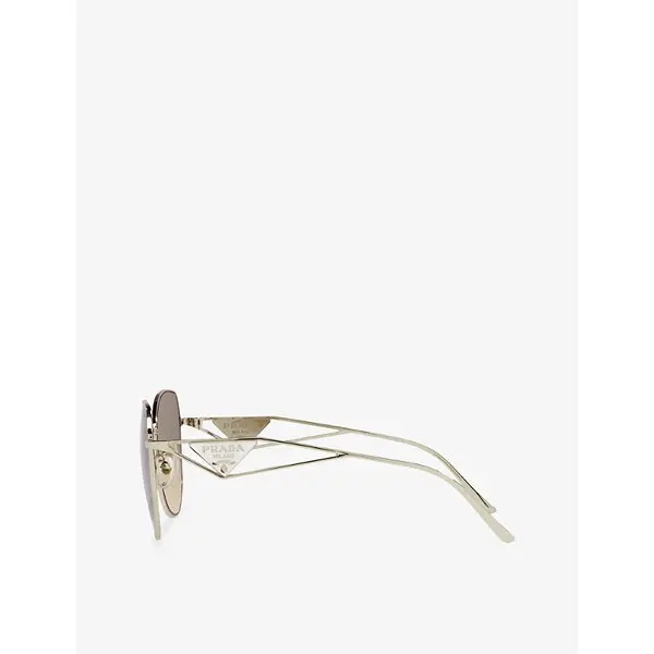 Prada Pr 57ys Aviator Sunglasses - Gold