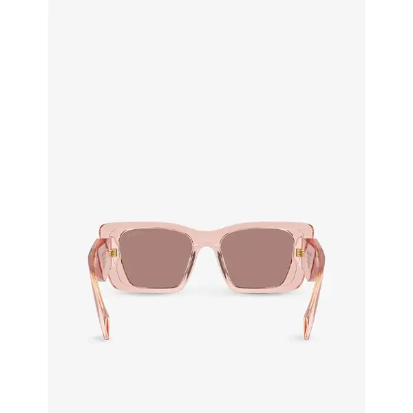 Prada Pr 08ys Rectangle-frame Acetate Sunglasses - Pink