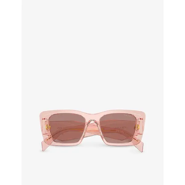 Prada Pr 08ys Rectangle-frame Acetate Sunglasses - Pink