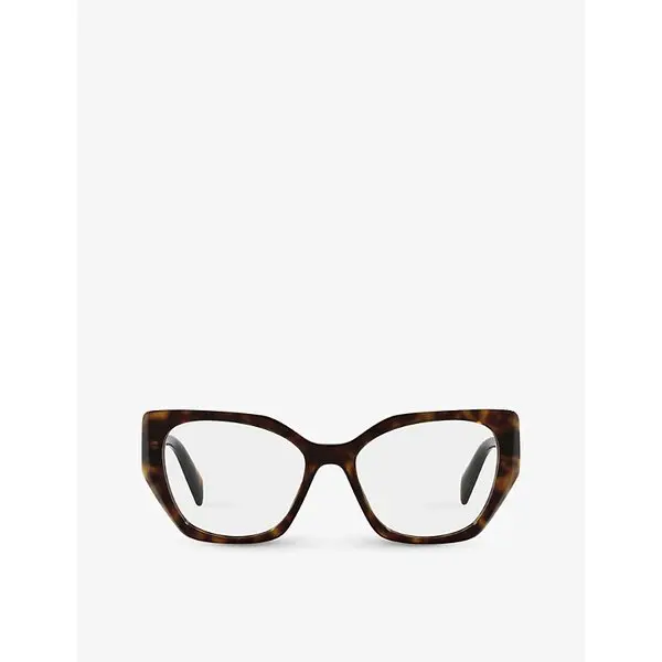 Prada Pr 18wv Square-framed Acetate Glasses - Brown