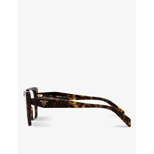 Prada Pr 18wv Square-framed Acetate Glasses - Brown