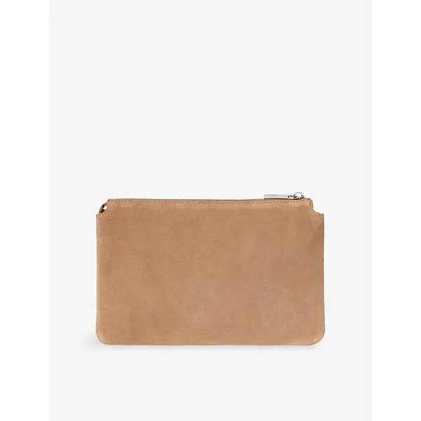Whistles Elita Suede Clutch - Cream