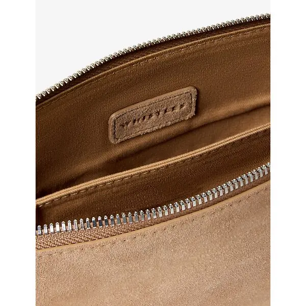 Whistles Elita Suede Clutch - Cream