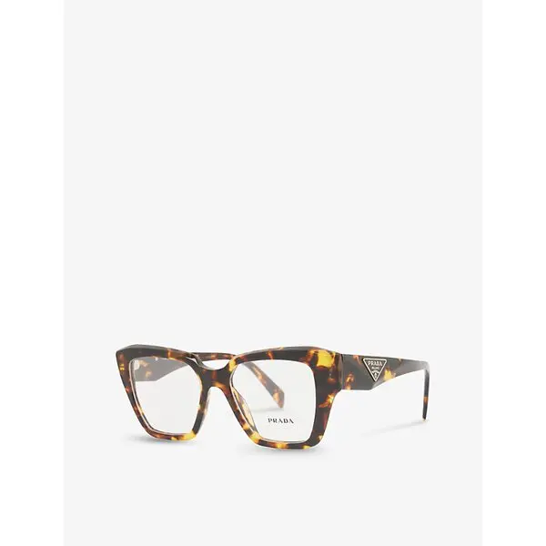 Prada Tortoiseshell-effect Square-frame Acetate Optical Glasses - Brown