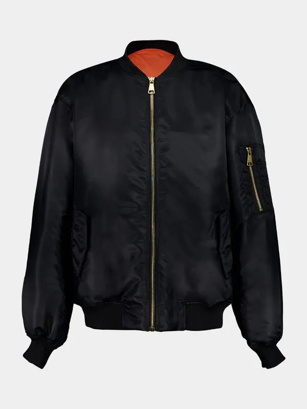 Balmain Nylon Bomber Jacket With Embroidery
