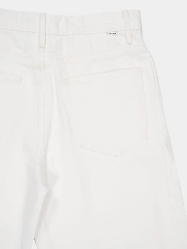 MOTHER The Full-pipe Ankle Barrel Jeans - White
