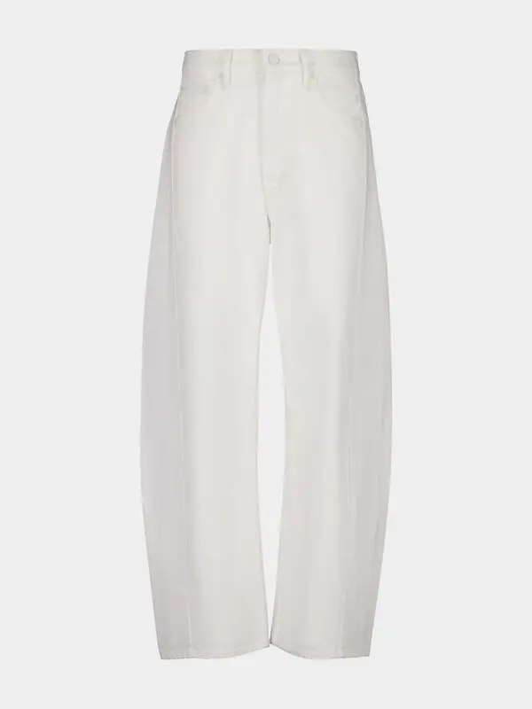 MOTHER The Full-pipe Ankle Barrel Jeans - White