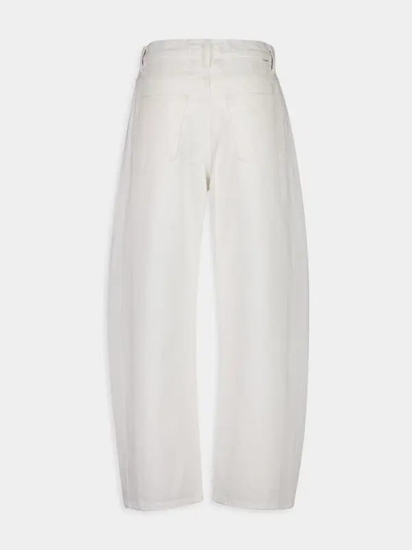 MOTHER The Full-pipe Ankle Barrel Jeans - White