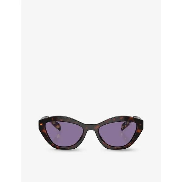 Prada Butterfly-frame Acetate Sunglasses - Brown