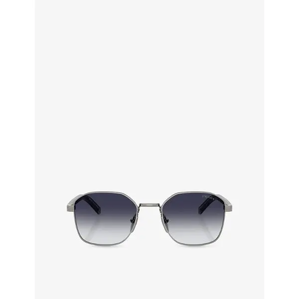 Prada Square-frame Steel Sunglasses - Silver