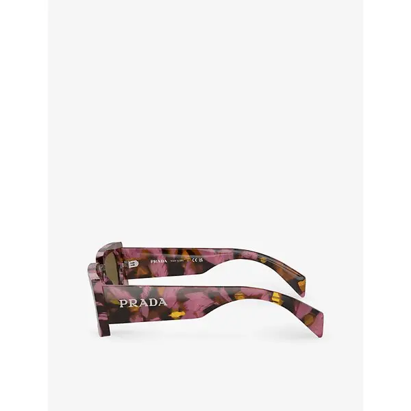 Prada Pillow-frame Tortoiseshell Acetate Sunglasses - Purple
