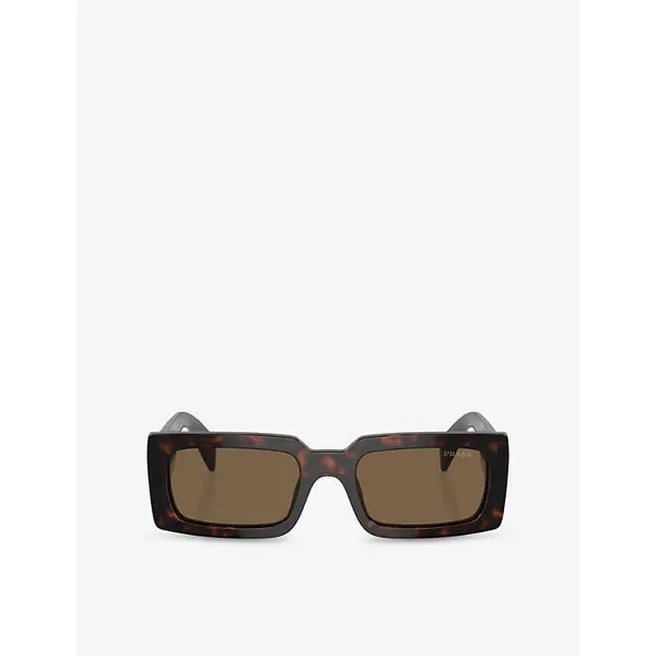 Prada Tortoiseshell Pillow-frame Sunglasses - Brown