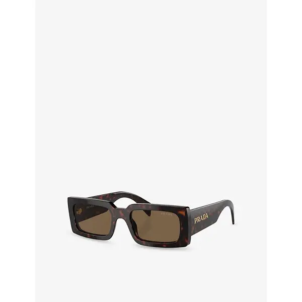 Prada Pillow-frame Tortoiseshell Acetate Sunglasses