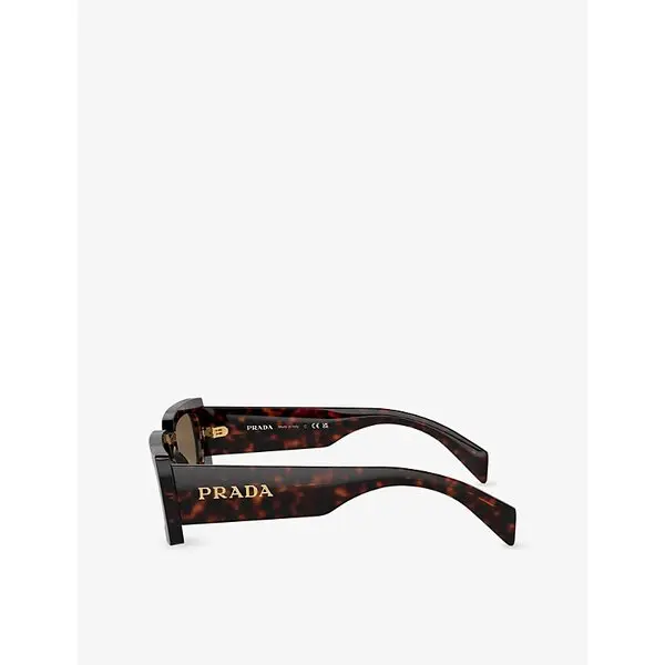 Prada Pillow-frame Tortoiseshell Acetate Sunglasses