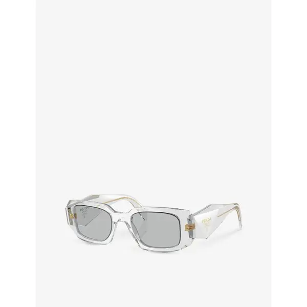 Prada Pr 17ws Rectangular-frame Sunglasses - Clear