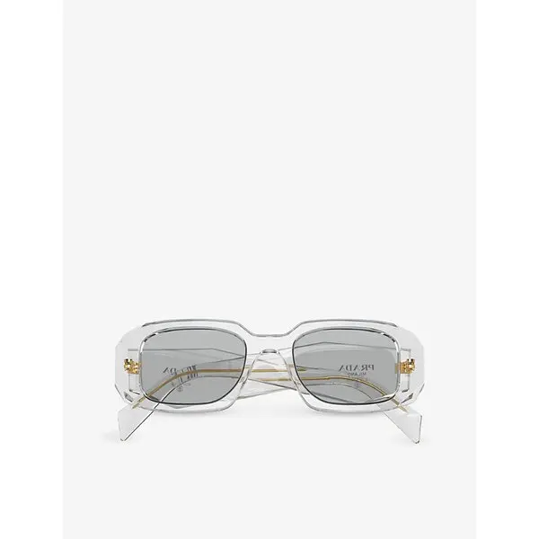 Prada Pr 17ws Rectangular-frame Sunglasses - Clear