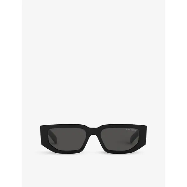 Prada Pr 09zs Rectangle-frame Sunglasses - Black