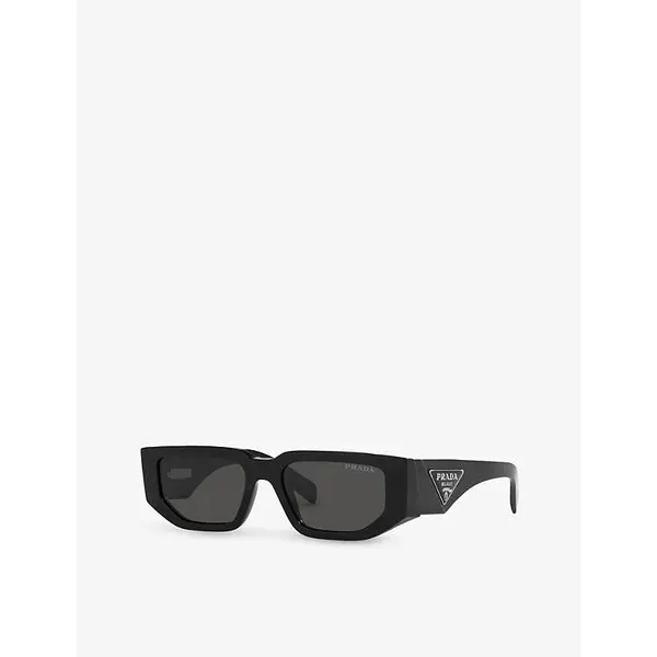 Prada Pr 09zs Rectangle-frame Sunglasses - Black
