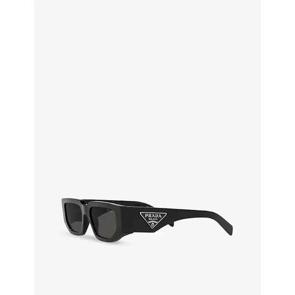 Prada Pr 09zs Rectangle-frame Sunglasses - Black